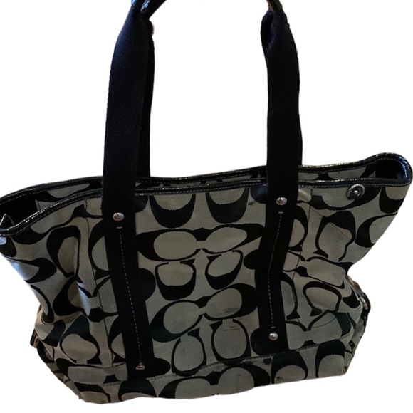 Coach | Bags | Coach Kyra Signature Tote Silver Black | Poshmark